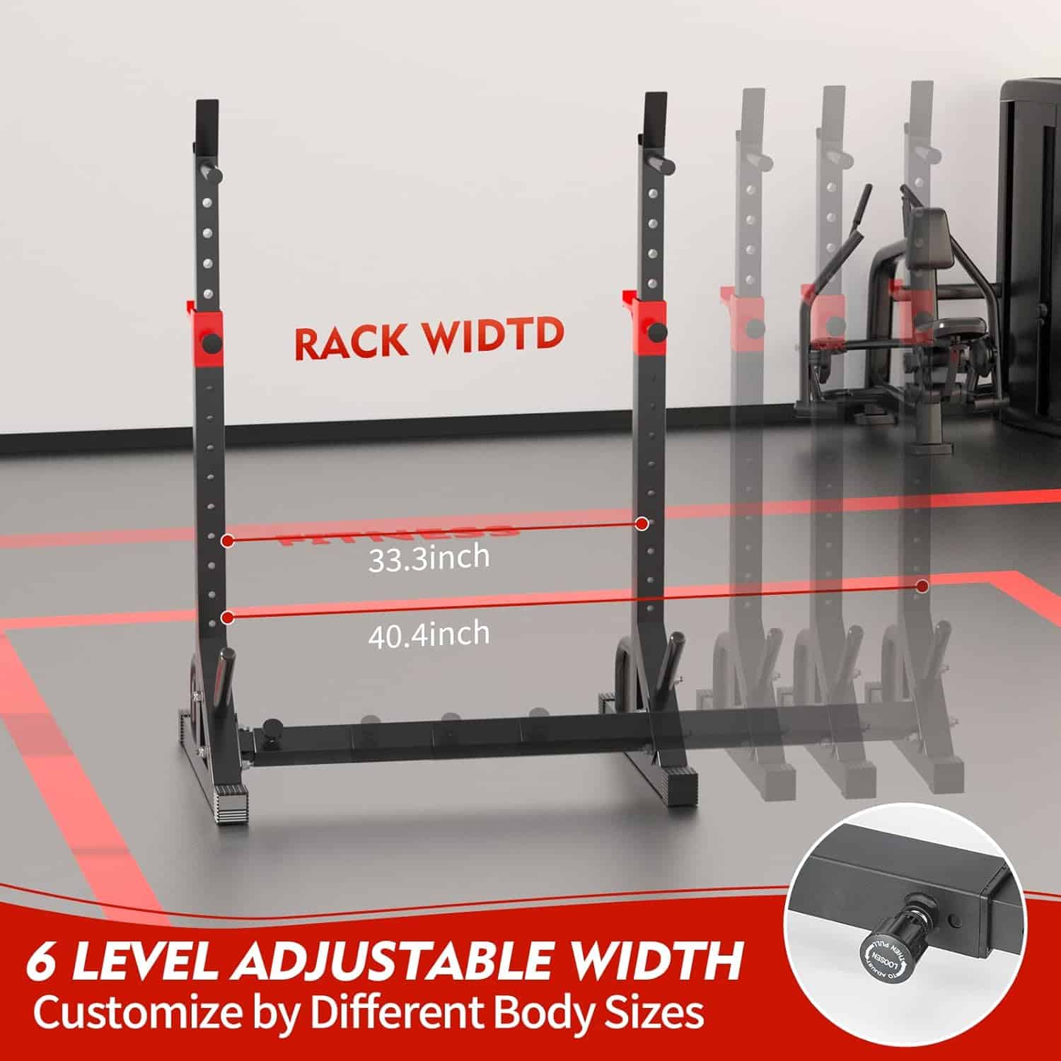 Adjustable Squat Rack, Barbell Rack, Bench Press 550 LBS Max Load Multi ...