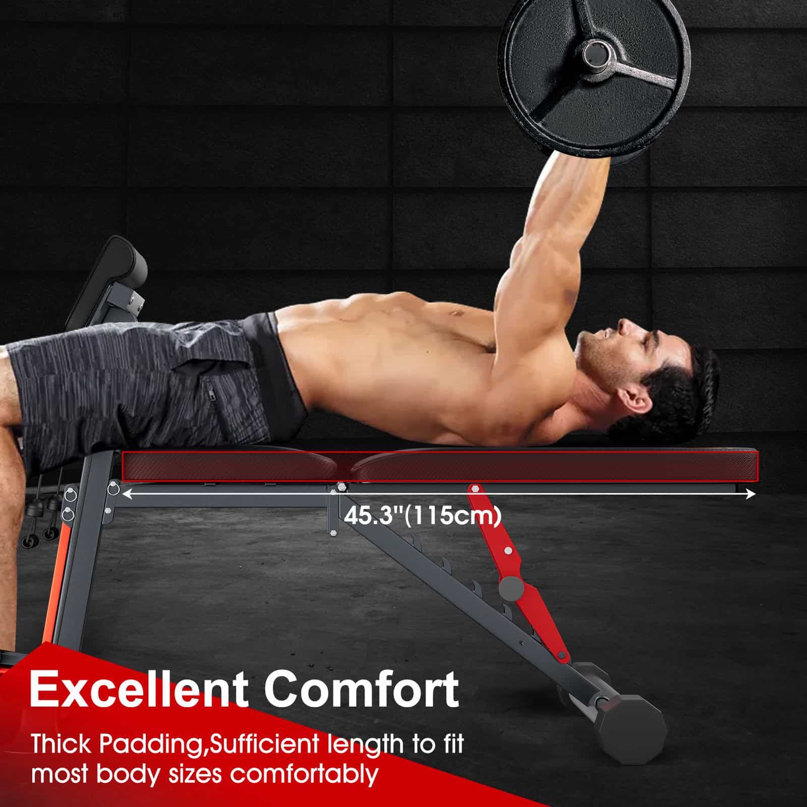 Adjustable Weight Bench with Leg Extension, 800LBS Foldable Workout ...