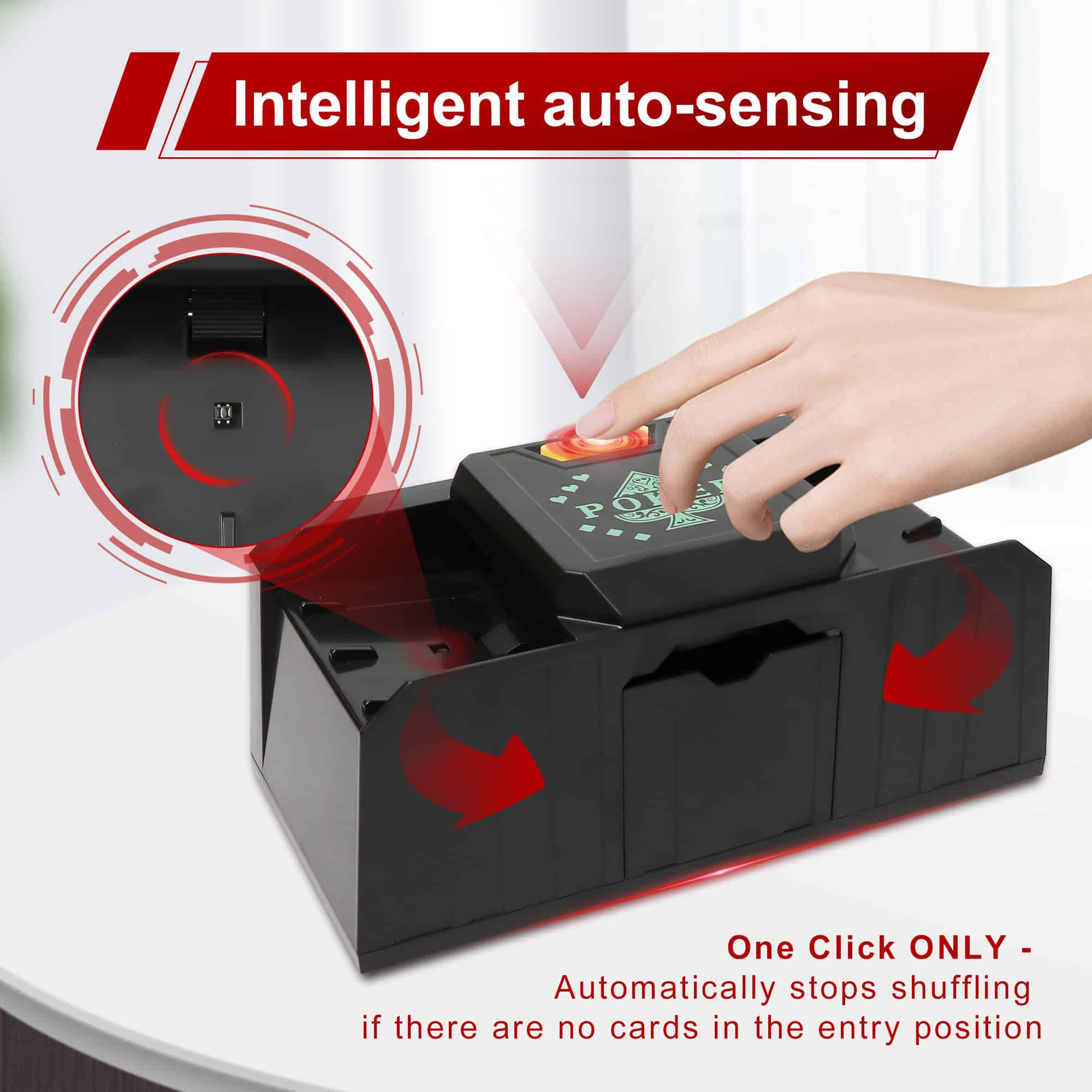 FONBEAR One-Click Automatic Card Shuffler 2 Decks (Playing Cards ...