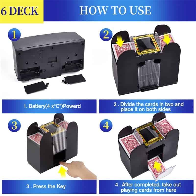 FONBEAR Automatic Card Shufflers 6 Deck (Playing Cards Included ...