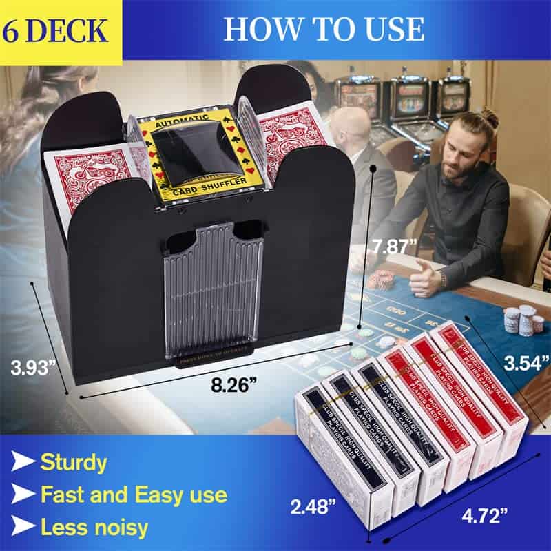 FONBEAR Automatic Card Shufflers 6 Deck (Playing Cards Included ...